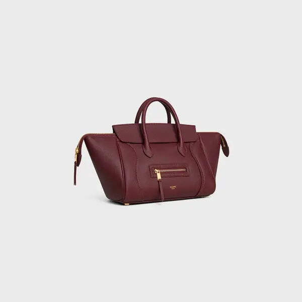 Celine Little Luggage In Grained Calfskin - Red