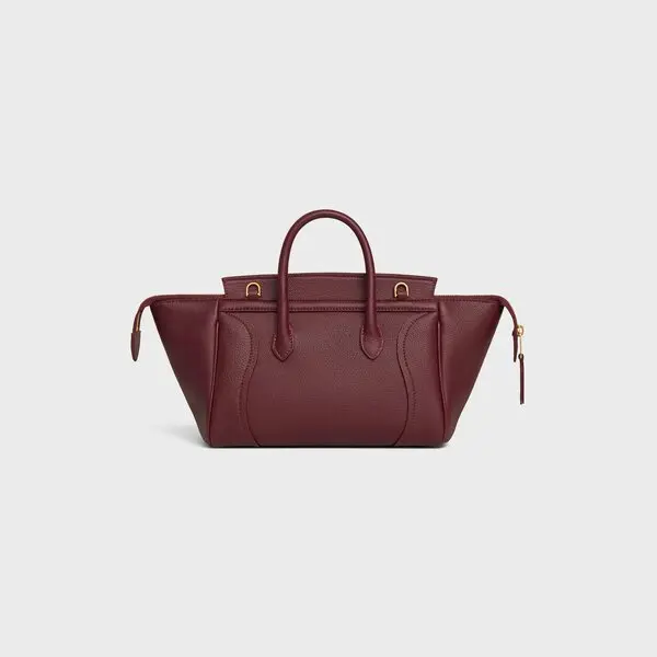 Celine Little Luggage In Grained Calfskin - Red