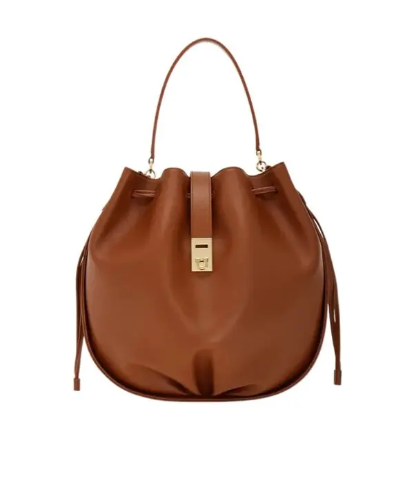 FERRAGAMO Hug Bucket Bag - Brown