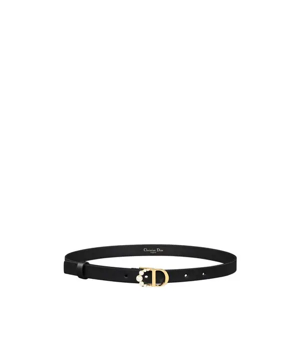 Dior 30 Montaigne Belt With Pearl And Gold Details - Black