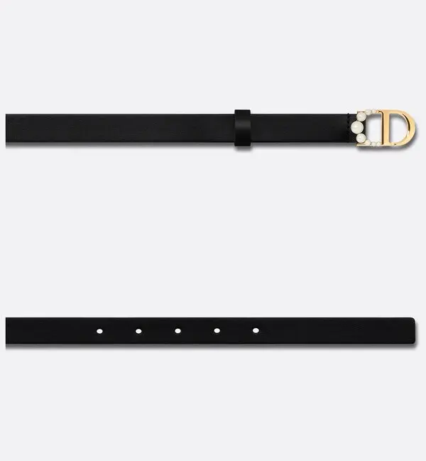 Dior 30 Montaigne Belt With Pearl And Gold Details - Black