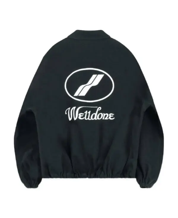 We11Done Logo Printed Zip-up Jacket - Black
