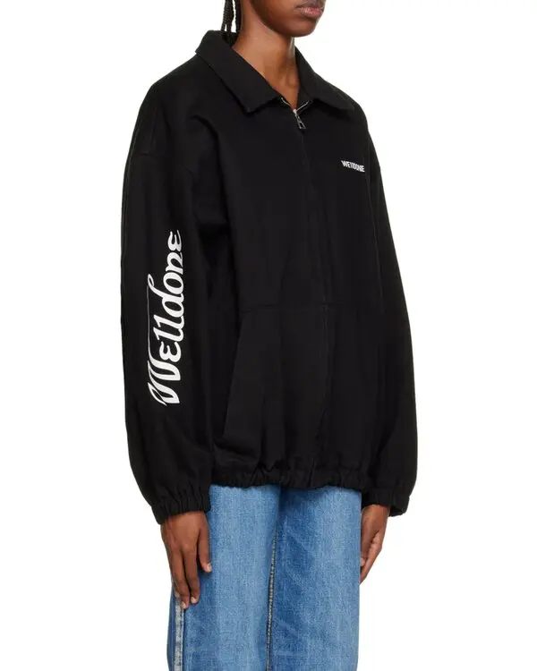 We11Done Logo Printed Zip-up Jacket - Black