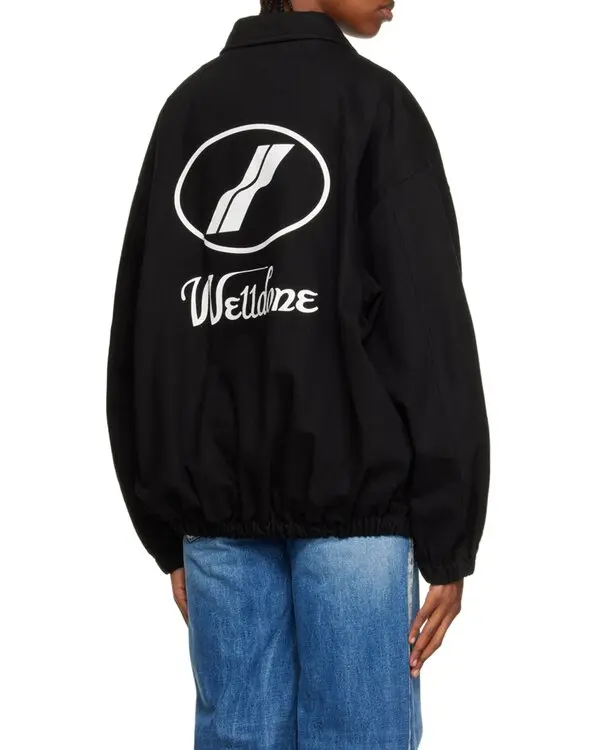 We11Done Logo Printed Zip-up Jacket - Black