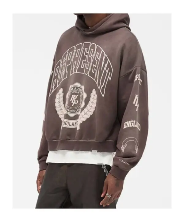 REPRESENT Collegiate Graphic Hoodie - Black