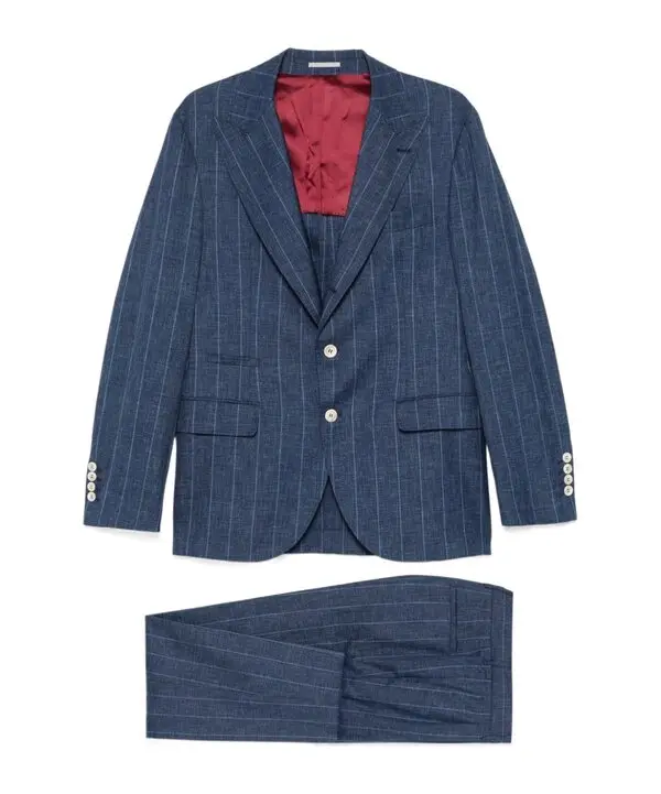 Brunello Cucinelli Striped Suit - Blue