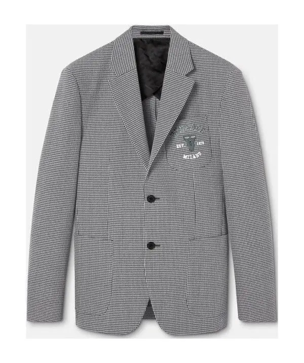 Versace Single-breasted Logo Embroidered Blazer