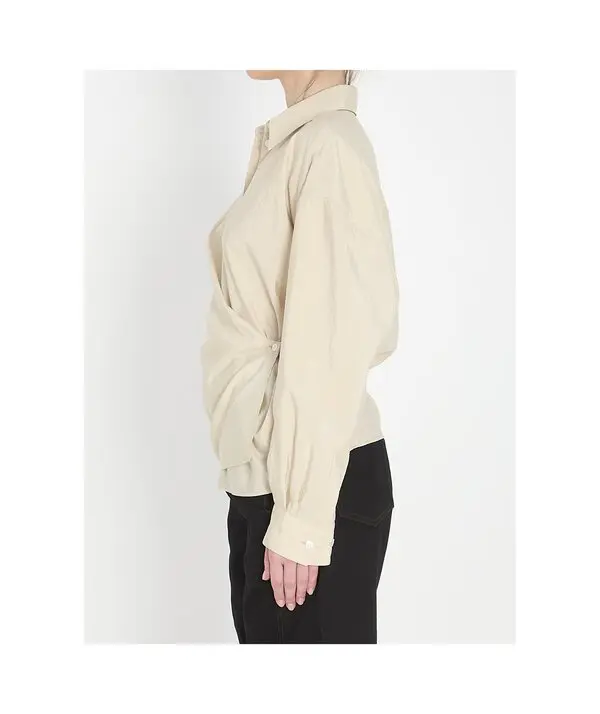 LEMAIRE Long-sleeved Draped Shirt - Nude
