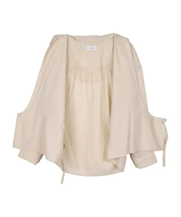 LEMAIRE Long-sleeved Draped Shirt - Nude