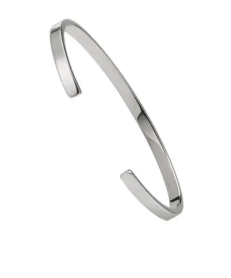MAISON MARGIELA Logo Engraved Cuff Bracelet - Silver