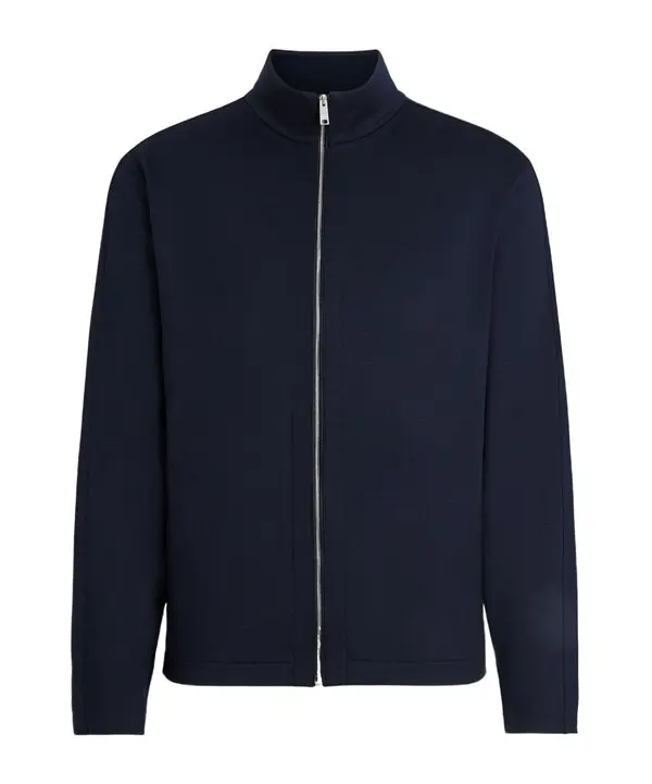 Zegna Zip-up Sweatshirt - Navy Blue