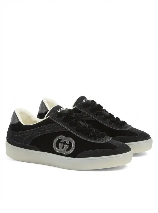 Gucci Logo Patch Low-top Sneakers - Black