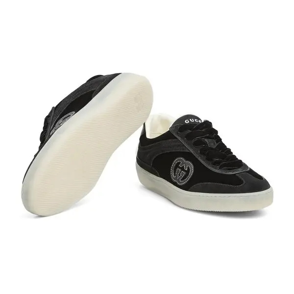 Gucci Logo Patch Low-top Sneakers - Black
