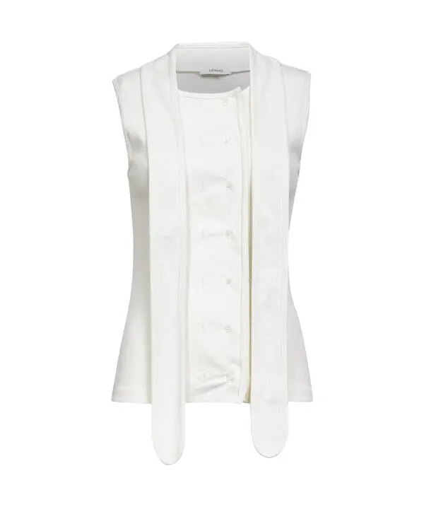 LEMAIRE Sleeveless Draped Paneled Top - Milk