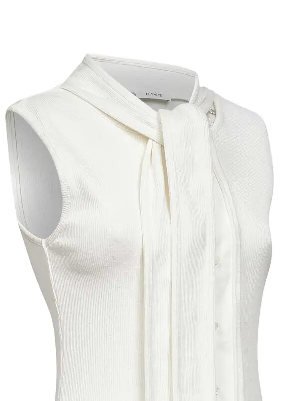 LEMAIRE Sleeveless Draped Paneled Top - Milk