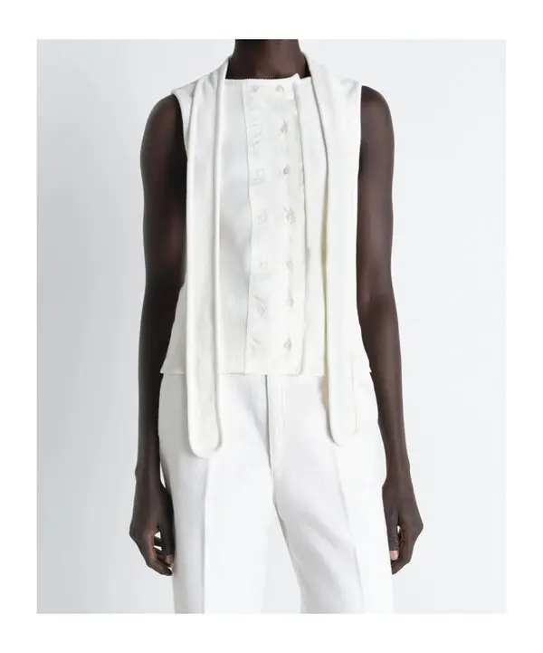 LEMAIRE Sleeveless Draped Paneled Top - Milk