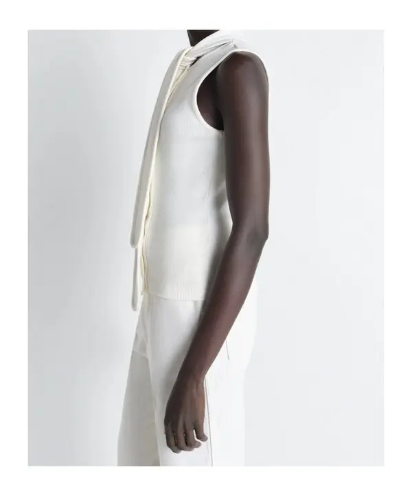 LEMAIRE Sleeveless Draped Paneled Top - Milk