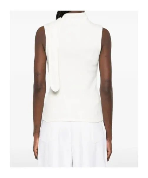 LEMAIRE Sleeveless Draped Paneled Top - Milk