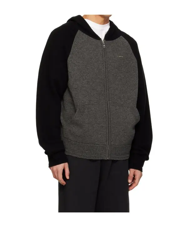 We11Done Zippered Wool Knit Hooded Sweatshirt