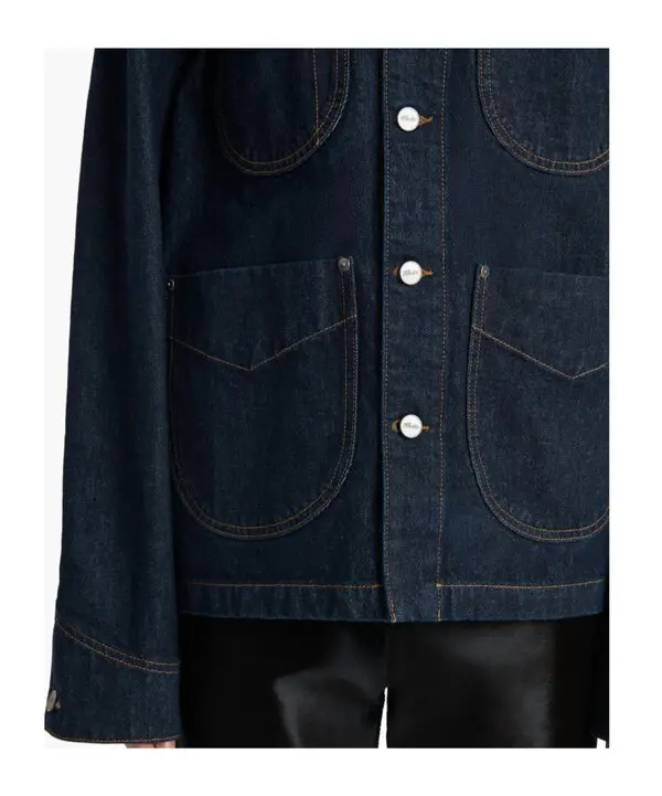 Khaite Wyatt Corduroy-collar Denim Jacket - Black