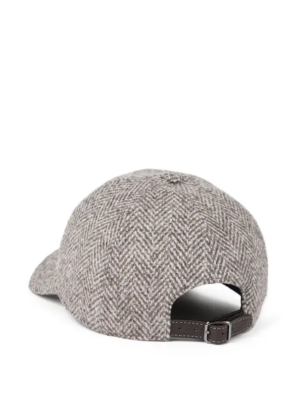Brunello Cucinelli Herringbone Tweed Baseball Cap