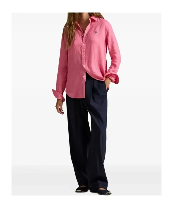 Polo Ralph Lauren Linen Long-sleeve Shirt - Pink