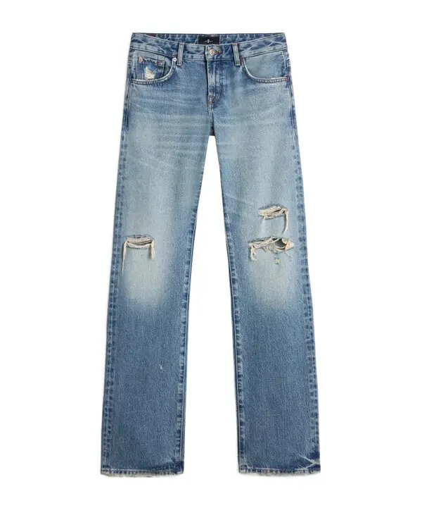7 For All Mankind Distressed Wide-leg Jeans - Wave