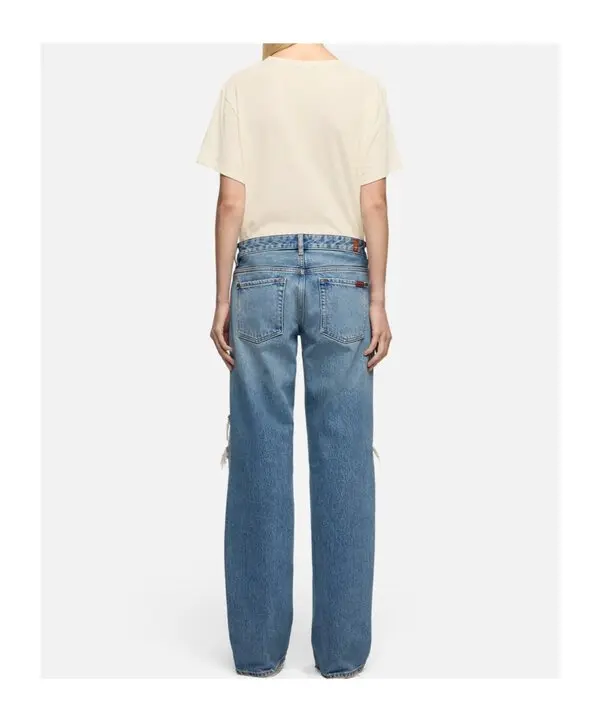 7 For All Mankind Distressed Wide-leg Jeans