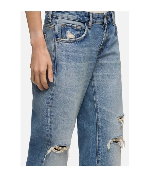 7 For All Mankind Distressed Wide-leg Jeans