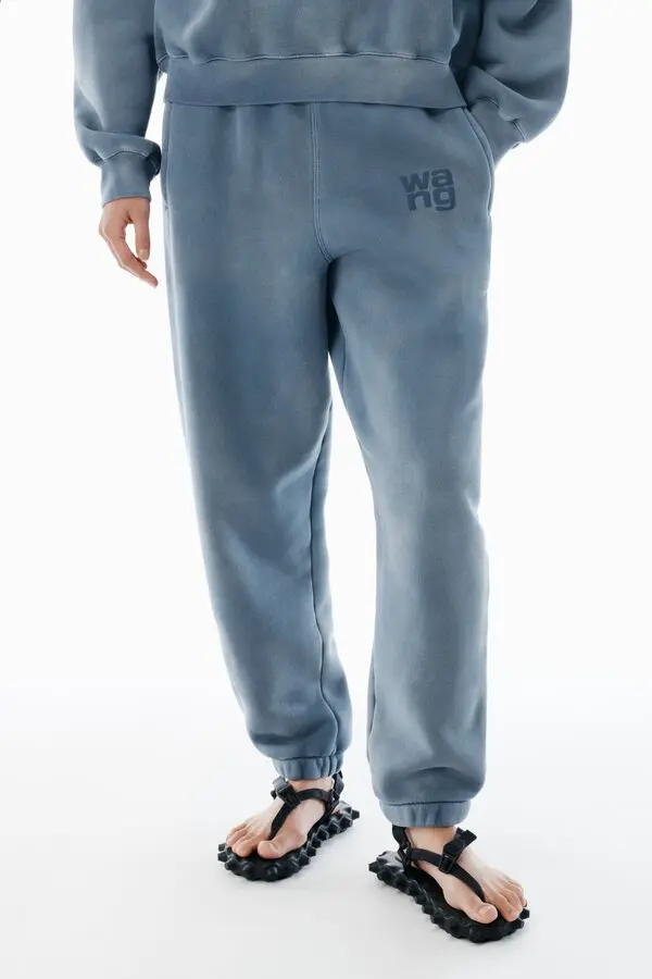 Alexander Wang Essential Terry Ribbed Hem Joggers - Blue