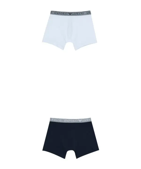 Emporio Armani Logo-waistband Boxers - Blue/white
