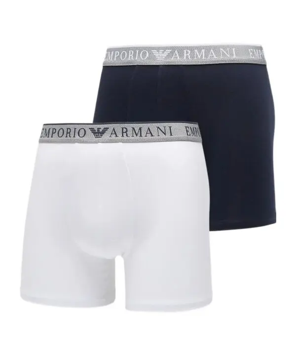 Emporio Armani Logo-waistband Boxers - Blue/white