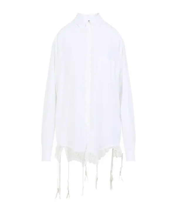 Balenciaga Lace Detail Lingerie Shirt - White