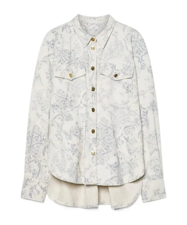 FORTE_FORTE Nontiscordardime Denim Overshirt - White