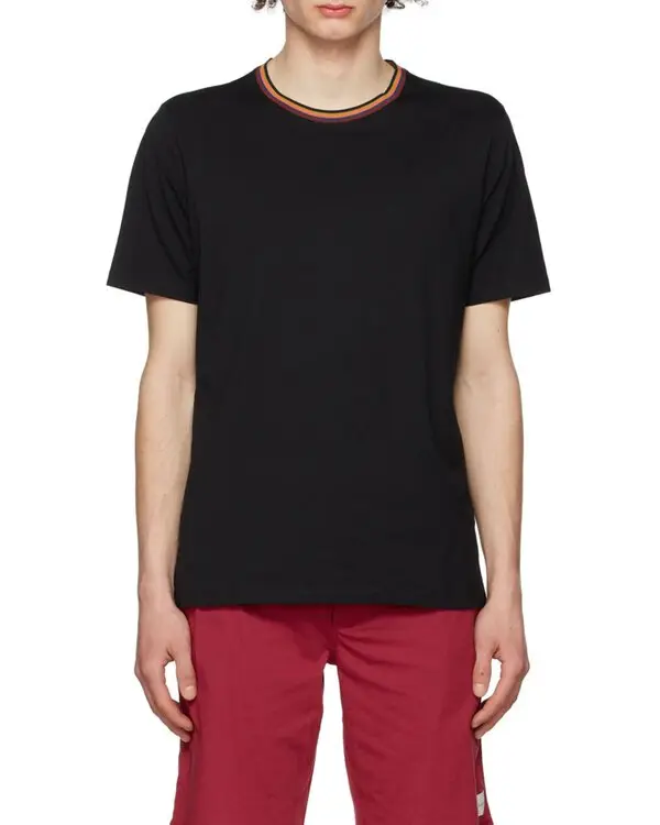 Paul Smith Striped Collar T-shirt - Black