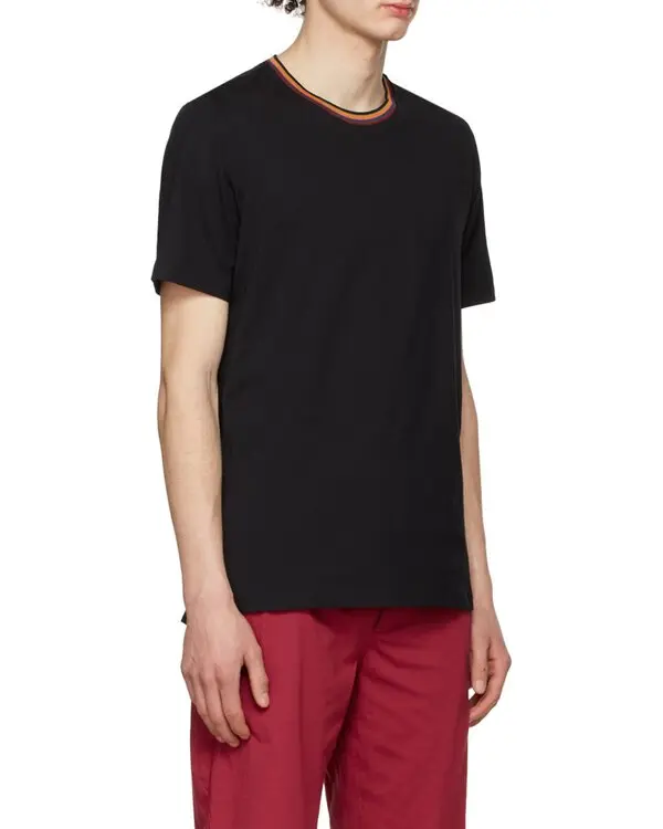 Paul Smith Striped Collar T-shirt - Black