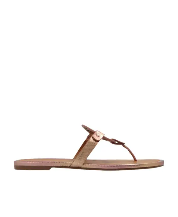 Tory Burch Miller Embossed Leather Sandals - Nude