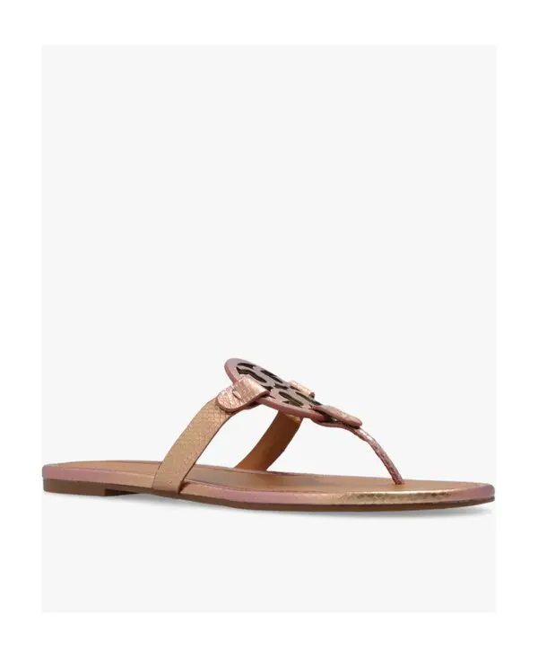 Tory Burch Miller Embossed Leather Sandals - Nude