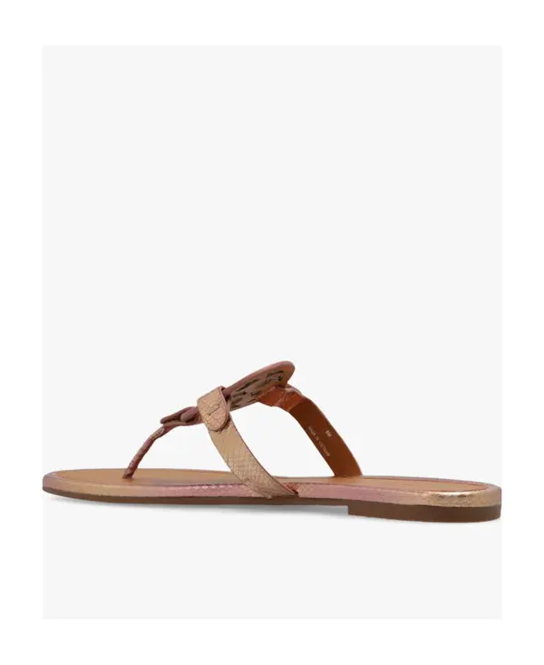Tory Burch Miller Embossed Leather Sandals - Nude