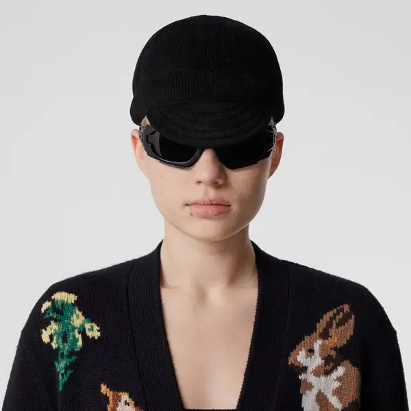 Burberry V-neck Farm Animal Intarsia Knit Cardigan