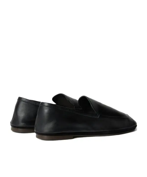 LEMAIRE Minimal Slip-on Loafers In Shiny Nappa Lamb Leather - Black