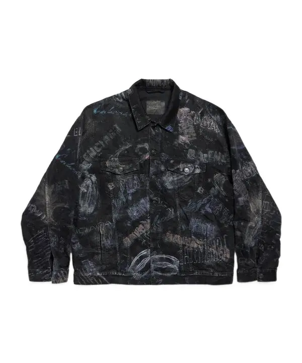Balenciaga Oversized Button-up Jacket With Engraved Flex Buttons - Black
