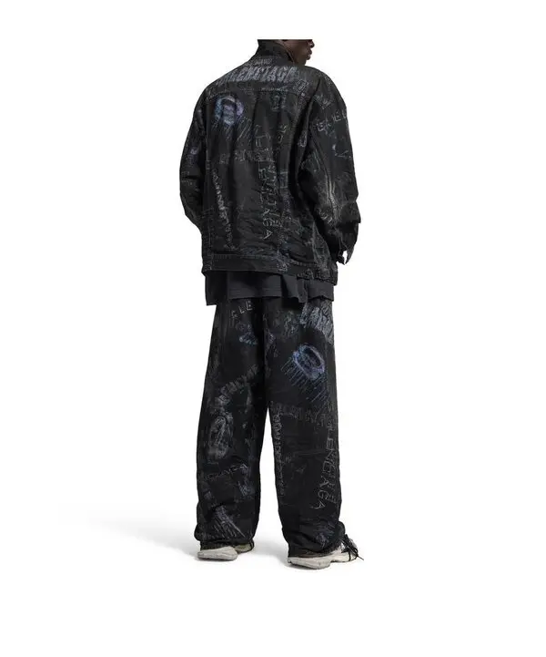 Balenciaga Oversized Button-up Jacket With Engraved Flex Buttons - Black