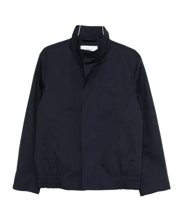 LARDINI Elasticated-hem Bomber Jacket - Blue
