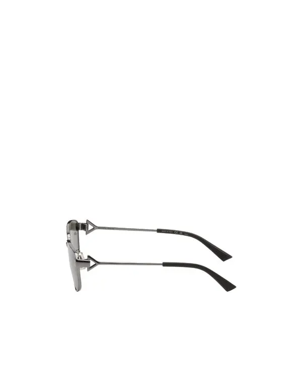 Bottega Veneta Rectangular Metal Frame Sunglasses