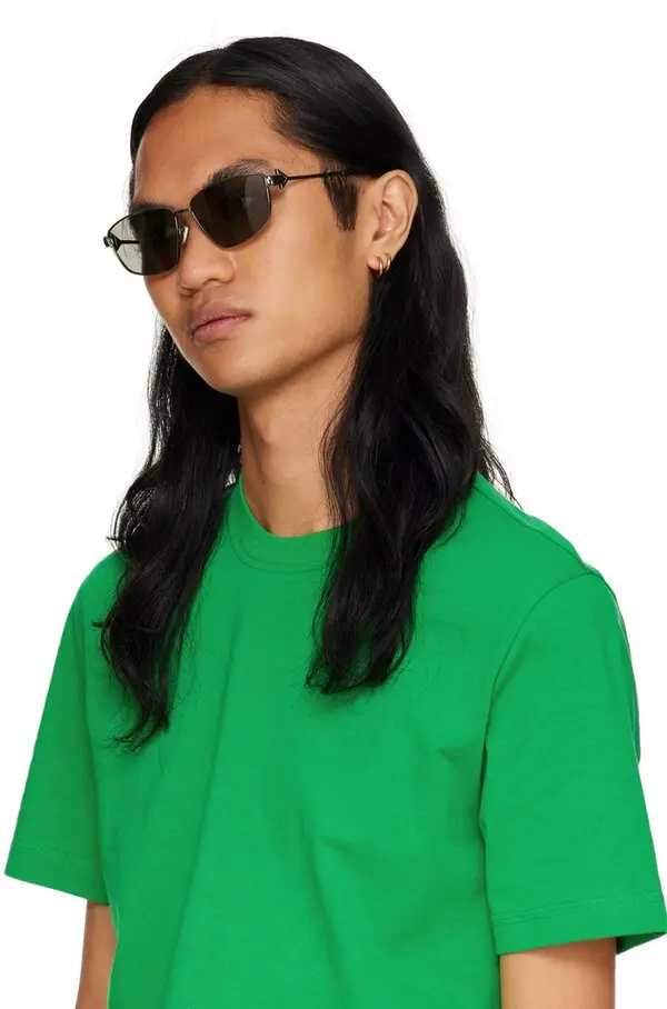 Bottega Veneta Rectangular Metal Frame Sunglasses