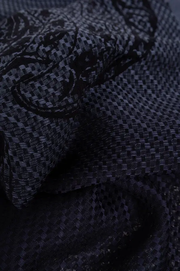Etro Placed Paisley Motif Jacquard Scarf - Black