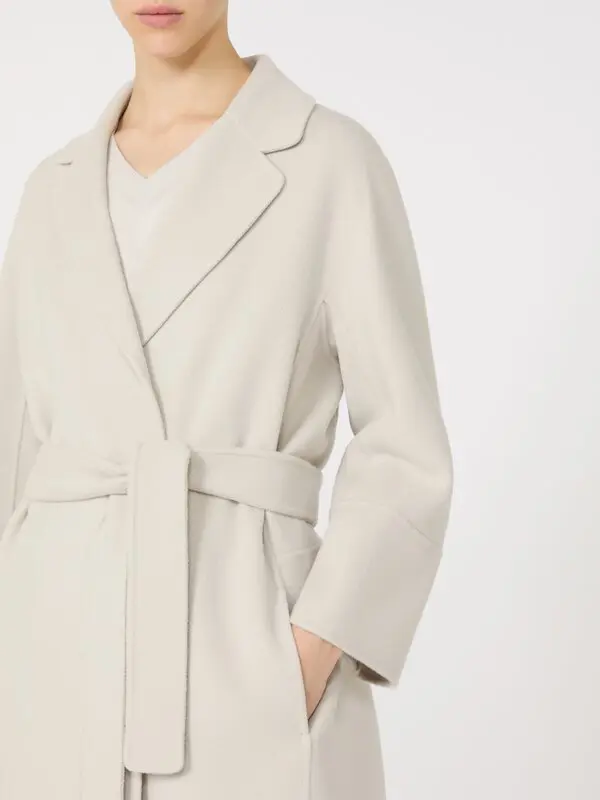 Max Mara Arona Belted Long-sleeved Coat - Ivory