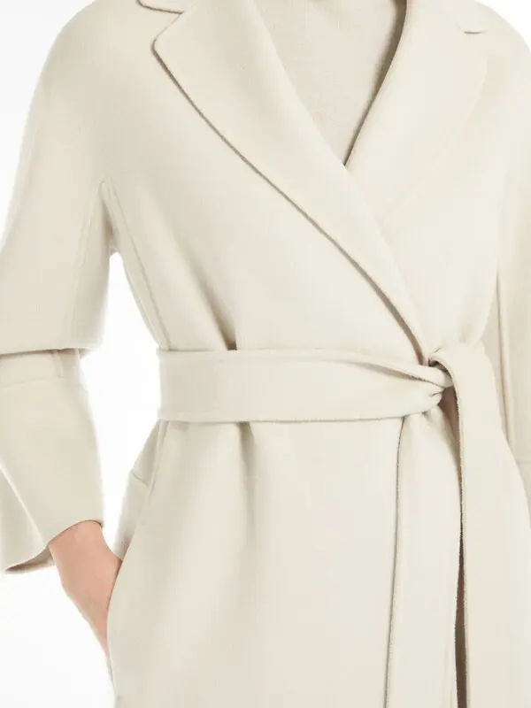 Max Mara Arona Belted Long-sleeved Coat - Ivory