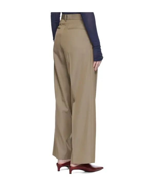 Auralee Wool Wide-leg Pleated Trousers